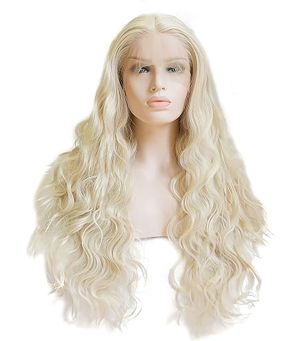 ブロンド VOCOSTE レースフロントウィッグ 女の子 日常使用 耐熱ロングストレートヘアウィッグ 24